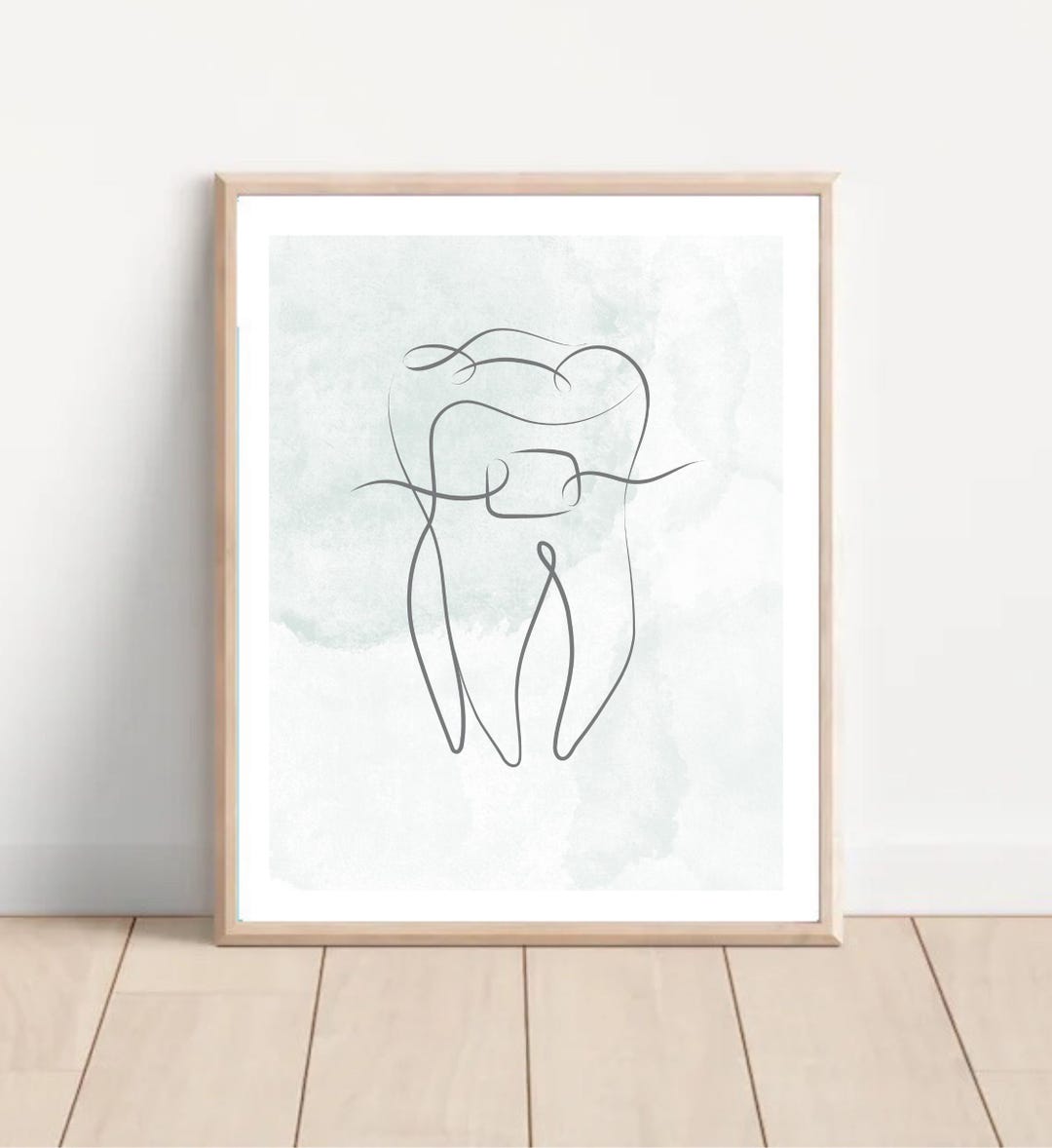 Minimalist Ortho Poster, Simple Tooth Print, Watercolor Dental Decor ...