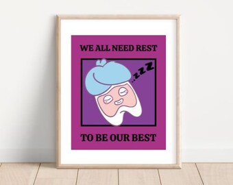 Oral Health Poster Dental Hygiene Wall Art Dental Office Decor Dentist ...