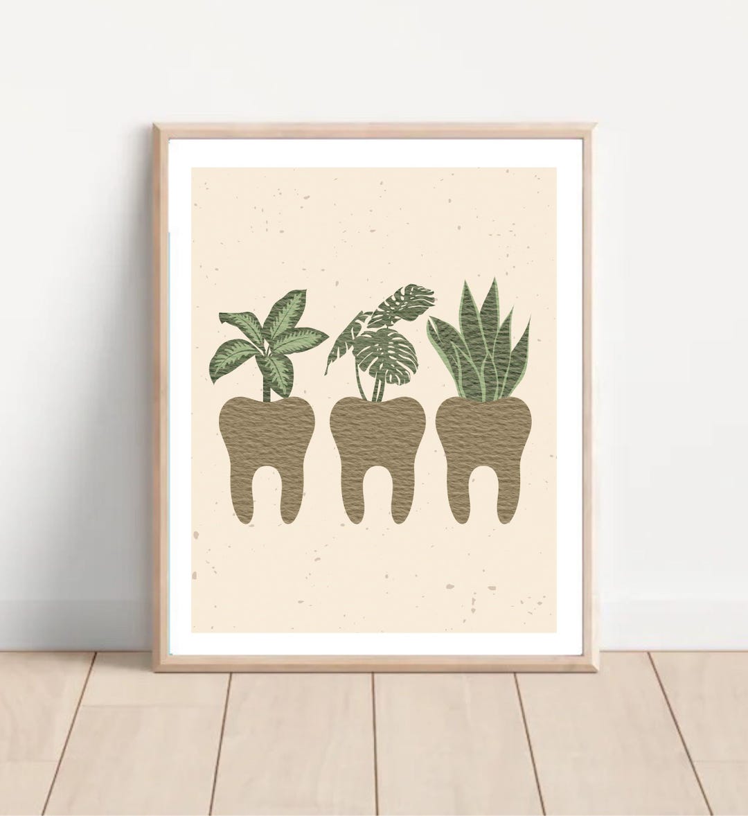 Tooth Plant Poster, Simple Dental Office Wall Art, Minimalist Dentist ...