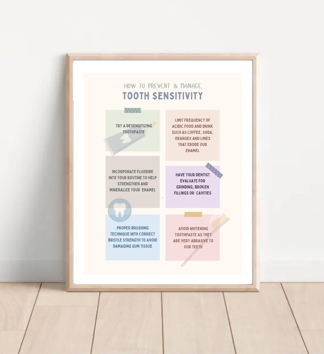 Sensitive Tooth Prevention Poster: Dental Office Art Print - Etsy