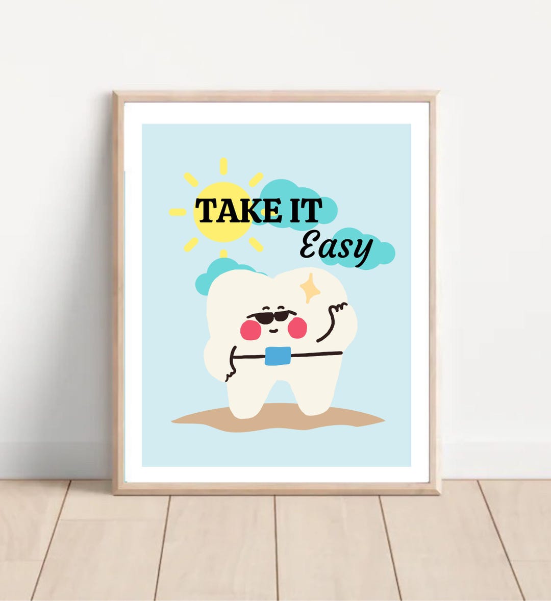 Take It Easy Dental Wall Art Decor Summer Tooth Art Dental Office Art ...