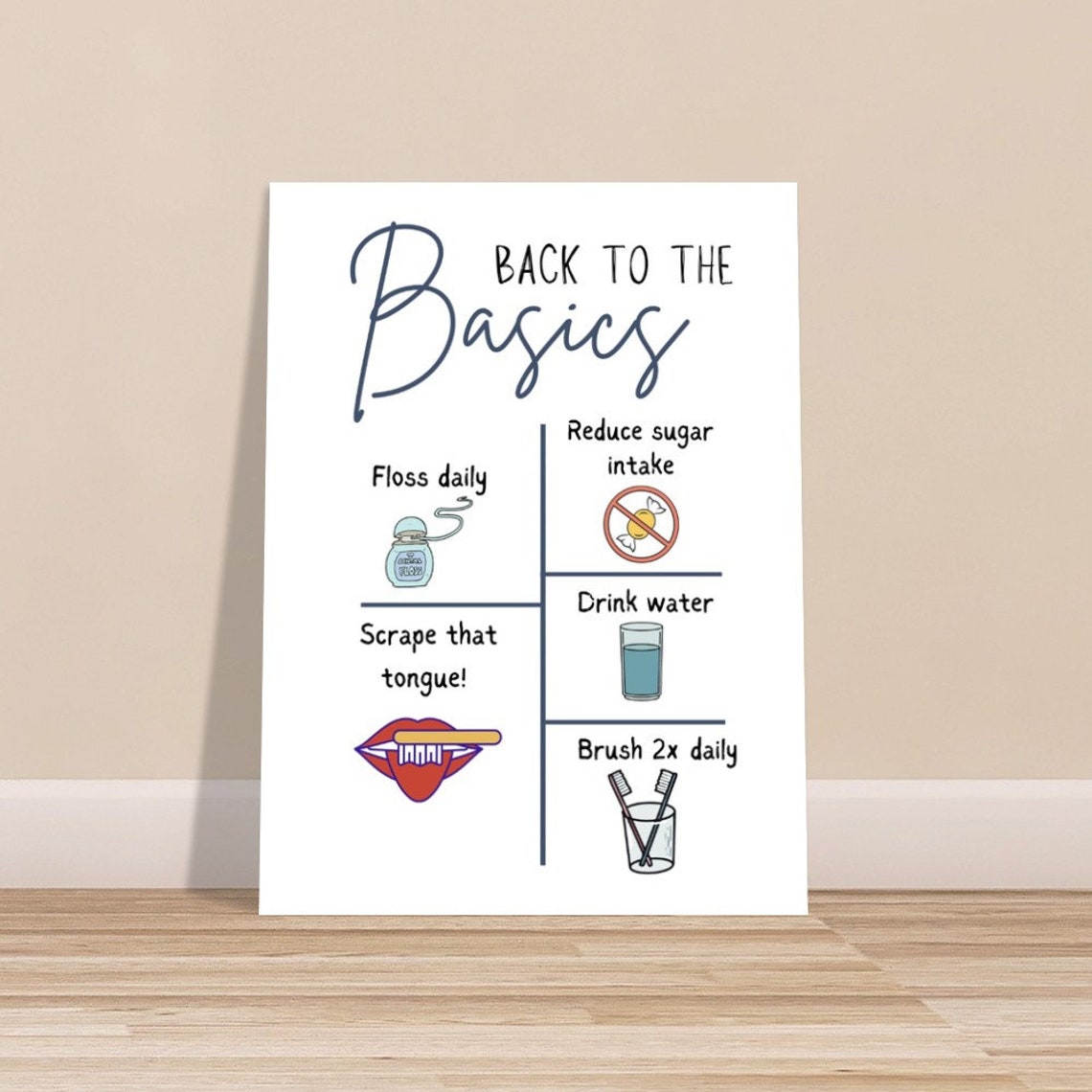 Oral Health Poster Dental Hygiene Wall Art Dental Office Decor Dentist ...