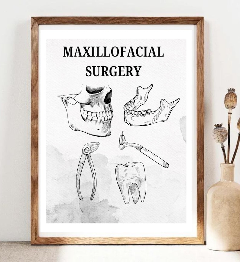 Vintage Oral Surgeon Poster, Watercolor Oral Surgery Print, Dental ...