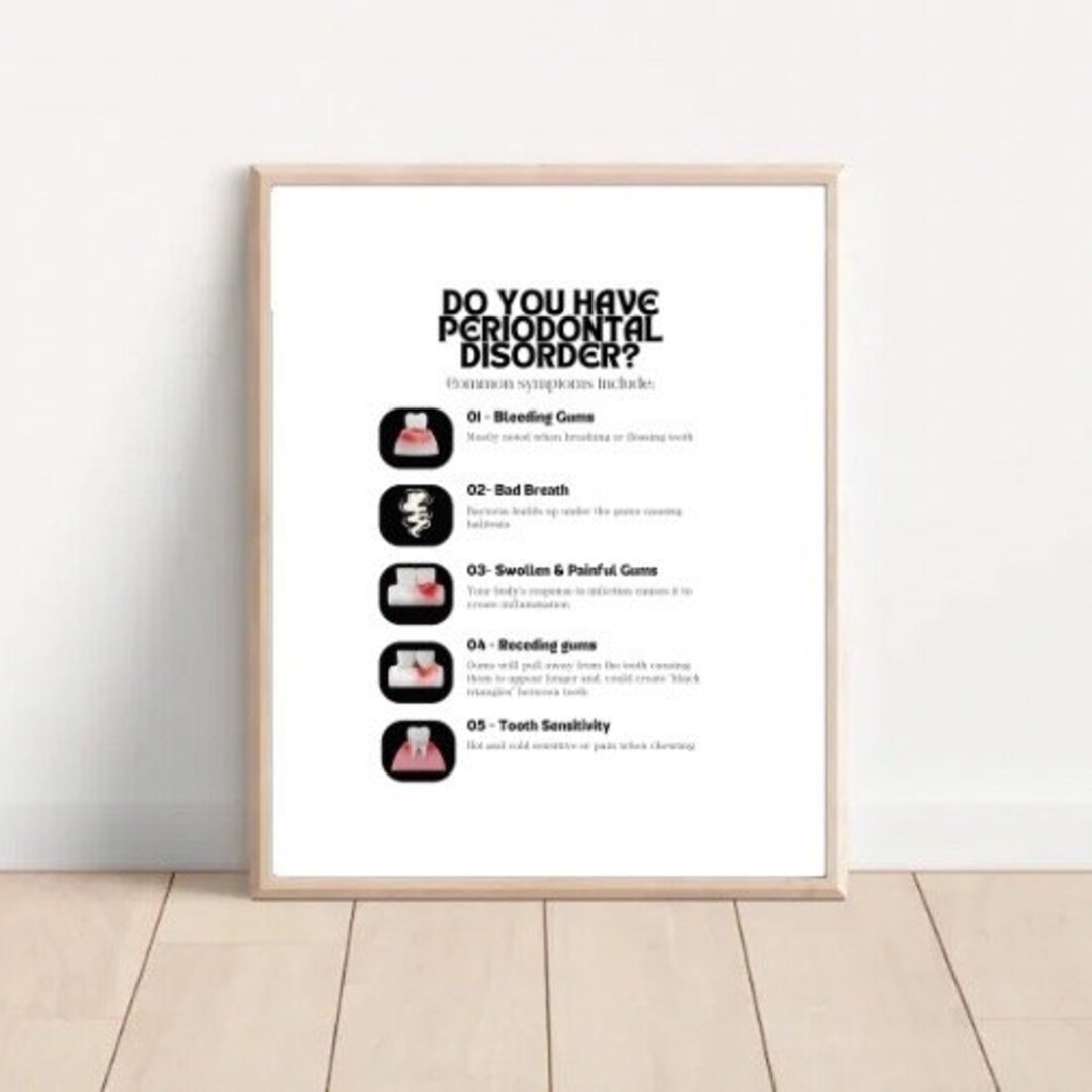 Perio Poster, Periodontal Education, Gum Disease Chart, Dental Office ...