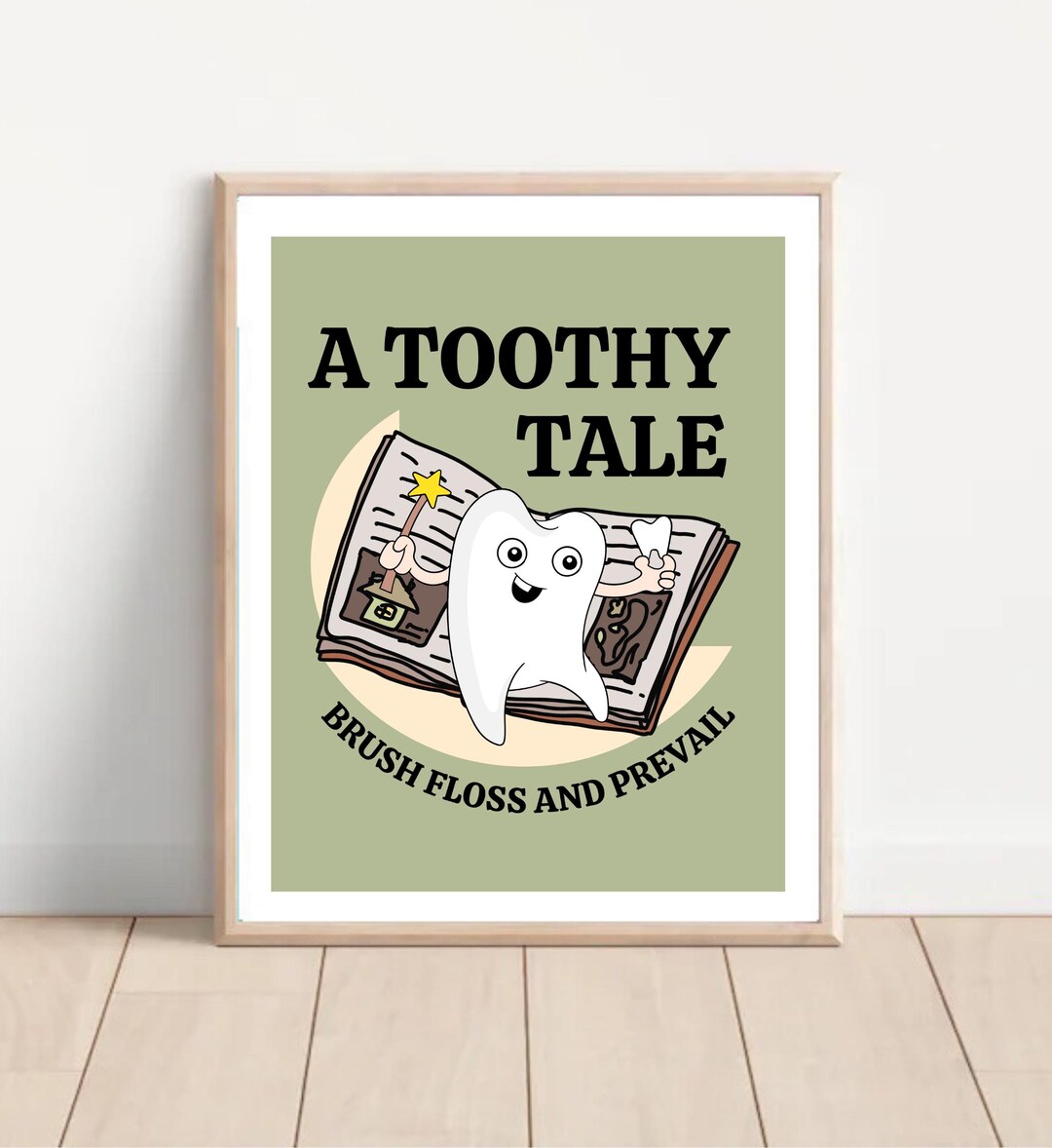 A Toothy Tale Poster Tooth Fairy Wall Art Motivational Dental Wall Art ...