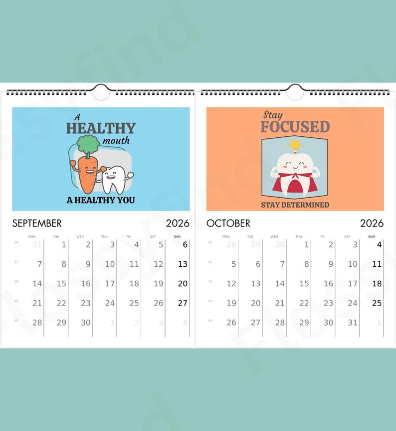 Inspirational Dental Calendar - Wall Calendar for Dentists & Patients ...