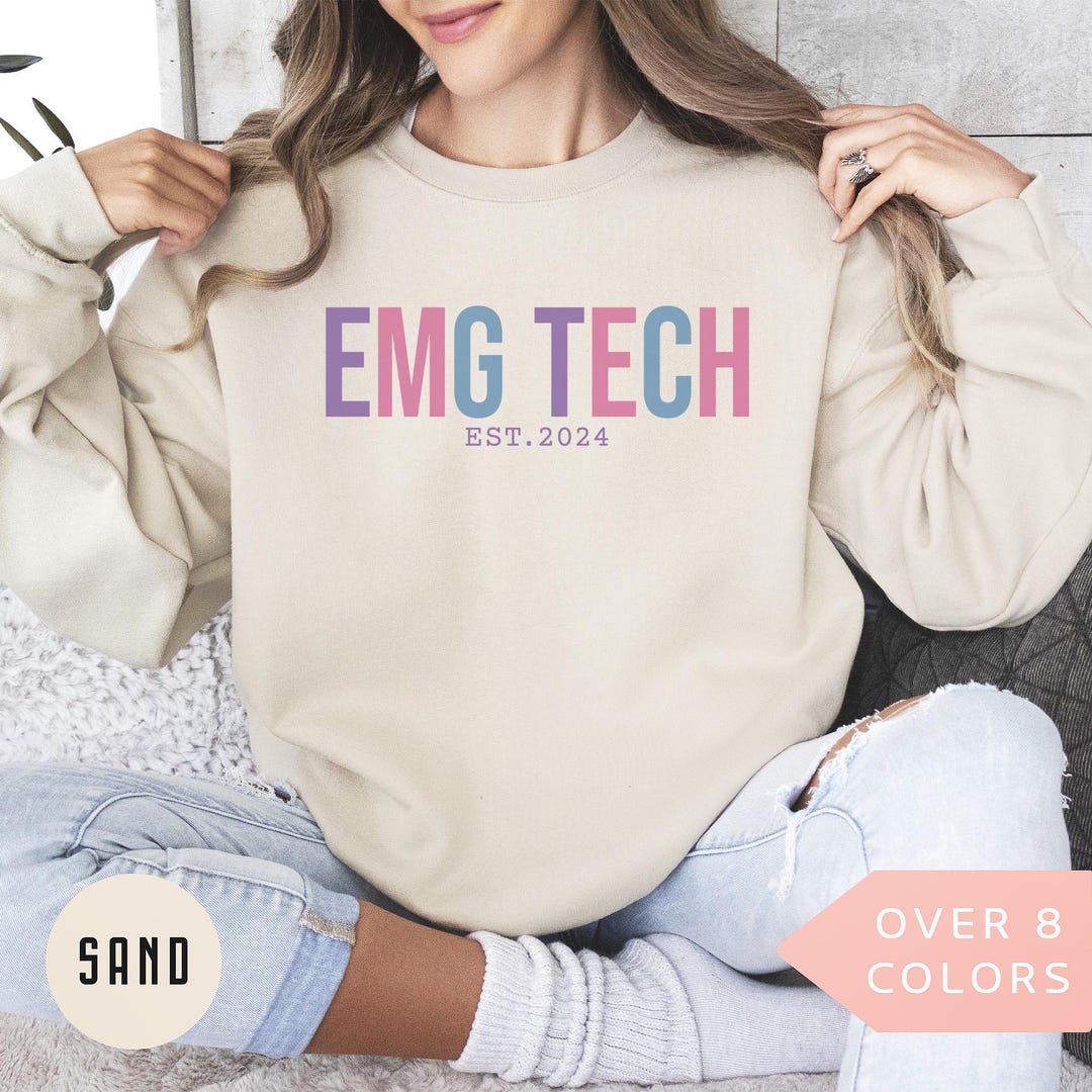 Personalized EMG Tech Sweatshirt, Custom EMG Technician Shirt, EMG Tech ...