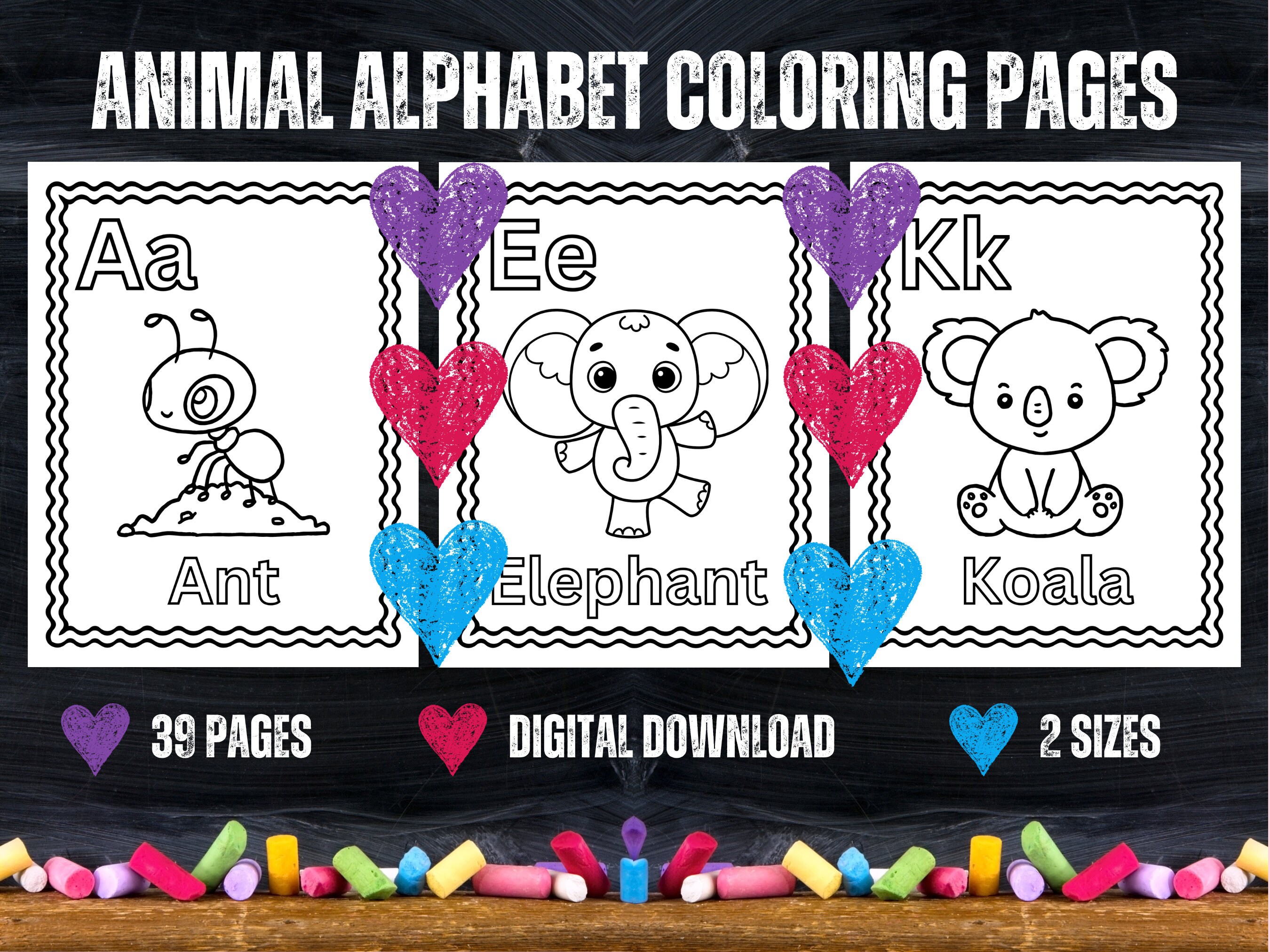 Animal Alphabet Letter Coloring Pages - ABC - Letters Recognition ...