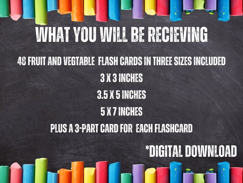 48 Fruits and Vegtables Digital Download Flashcards - Montessori Cards ...