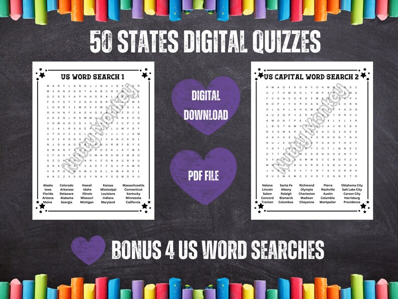 50 States Quiz Test Worksheet -US -USA- Geography - Social Studies ...