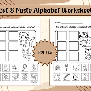 Cut and Paste Alphabet Letter Worksheet for Preschool and Kindergarten ...
