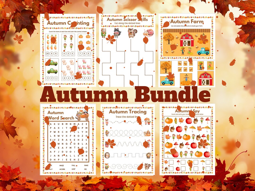 Digital Autumn Fall Activity Worksheet Bundle - Etsy
