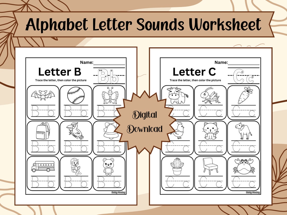 Beginning Sound Alphabet Letter Worksheet for Preschool and ...