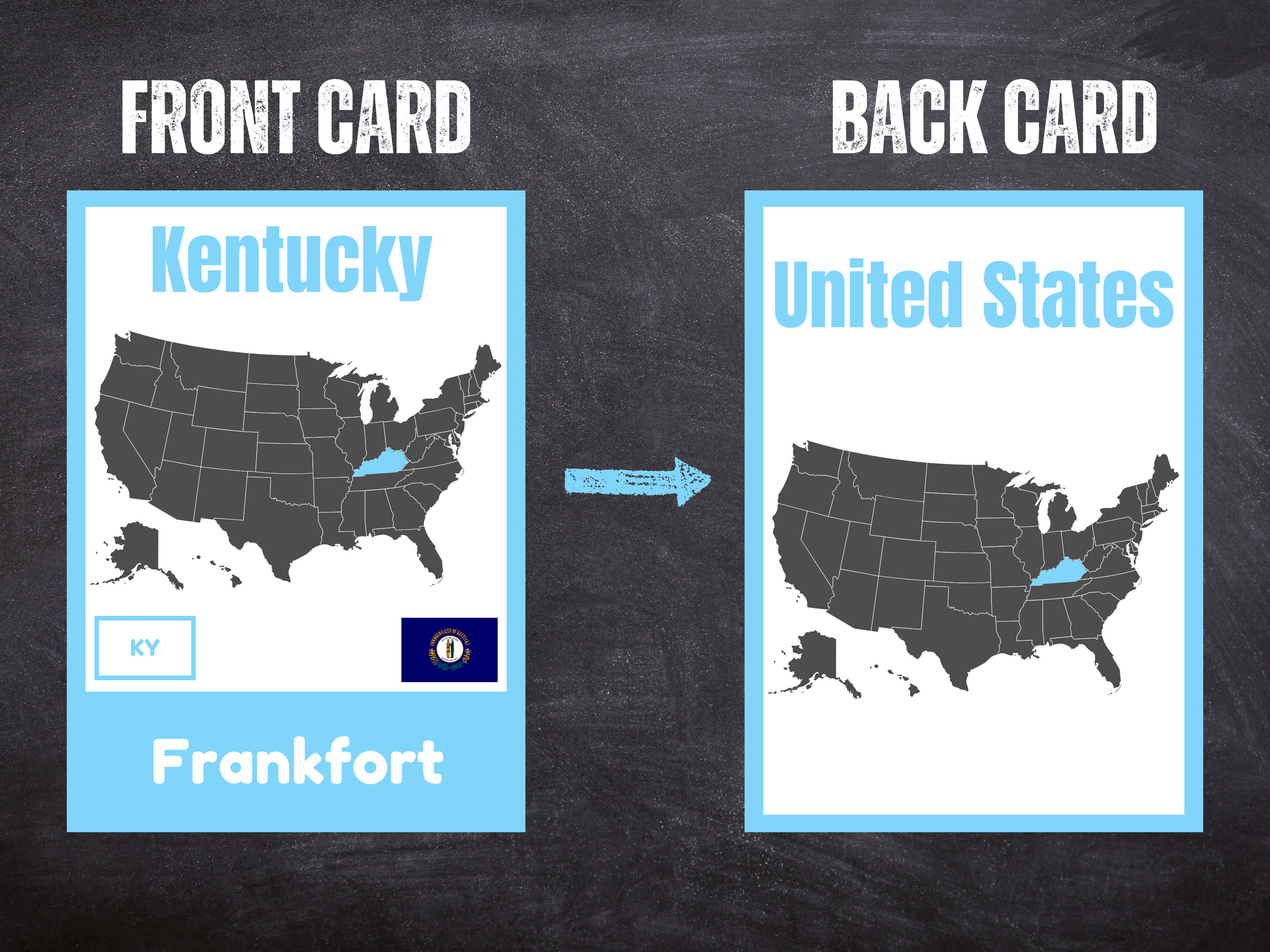 U.S. States and Capital Digital Download Flash Cards-montessori Cards ...