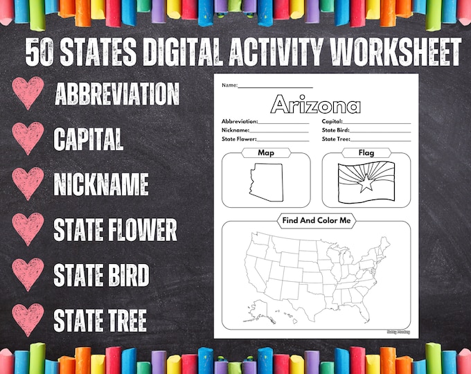 50 States Learning Pack - Etsy