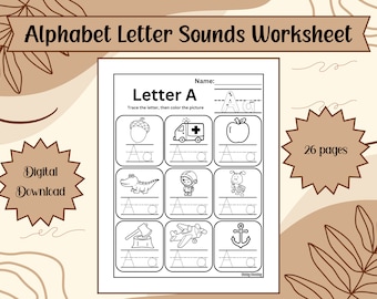 Cut and Paste Alphabet Letter Worksheet for Preschool and Kindergarten ...