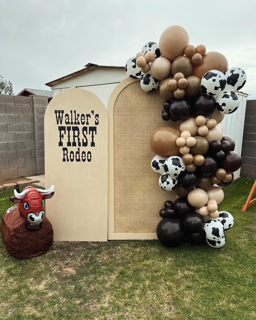 DIY Balloon Arch Kit - Cowboy/ First Rodeo All Brown With Cow Print ...