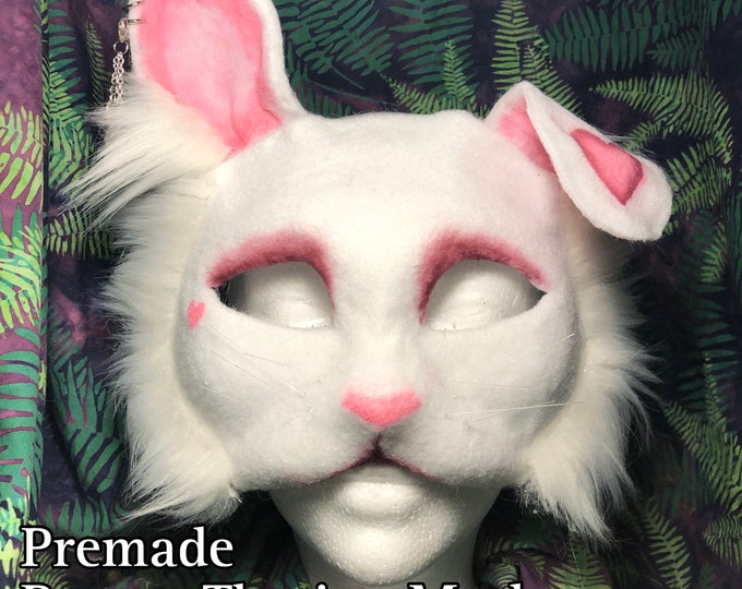 Bunny Therian Mask With Earrings Charm and Posable Ears - Etsy