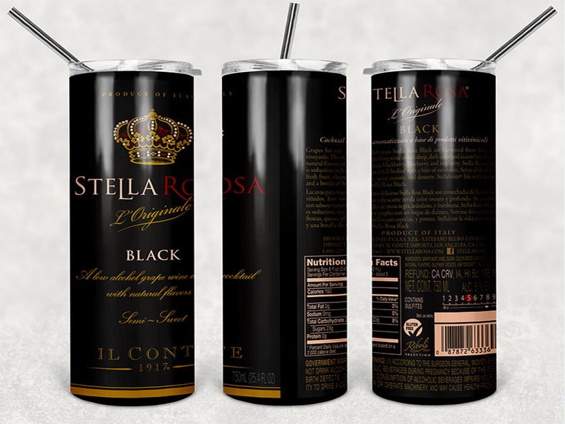 20oz Skinny Stella Rosa Tumbler, Stella Rosa Tumbler Sublimation PNG ...