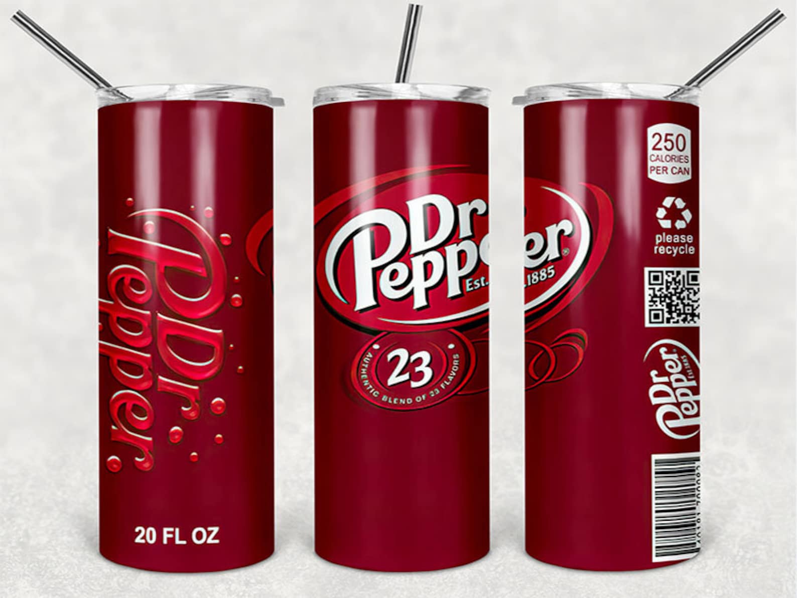 20oz Skinny Dr. Pepper Tumbler, Dr. Pepper Tumbler Sublimation PNG ...