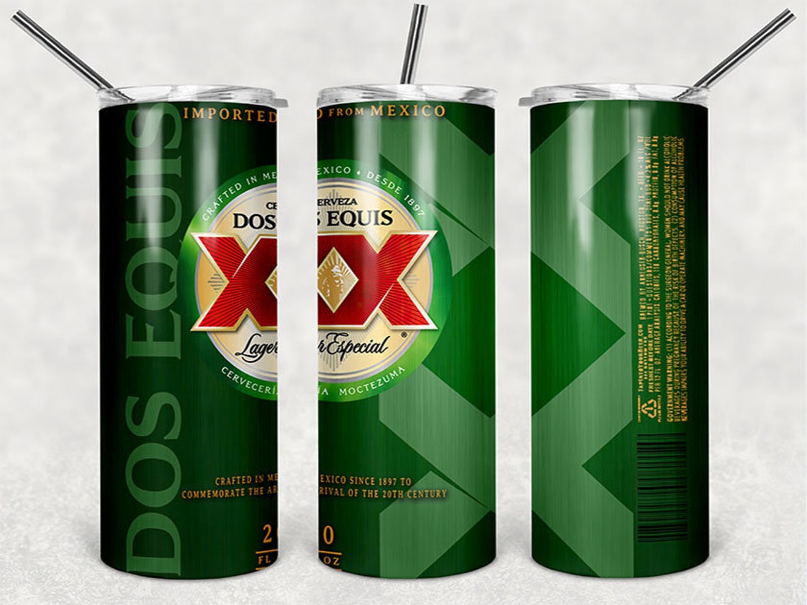 20oz Skinny Dos Equis Tumbler, Dos Equis Tumbler Sublimation PNG, 20oz ...