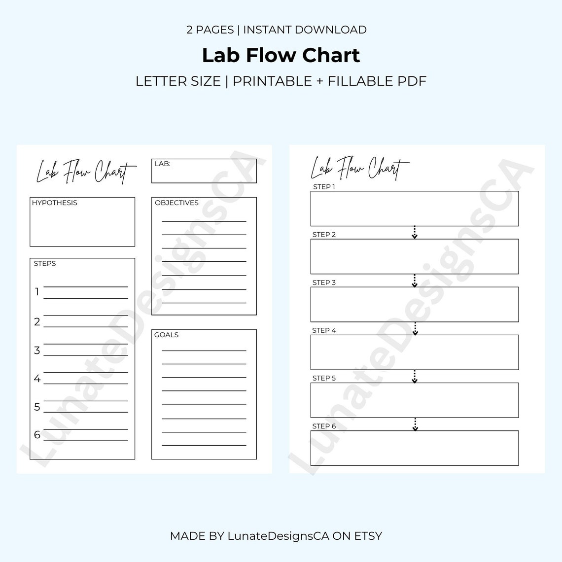 Science Lab Flow Chart, School Flow Chart, Biology/nursing/kinesiology/chemistry Lab Flow Chart ...