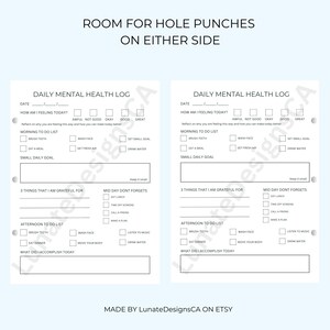 Mental Health Log, Daily Mental Health Tracker, Easy and Simple Layout ...