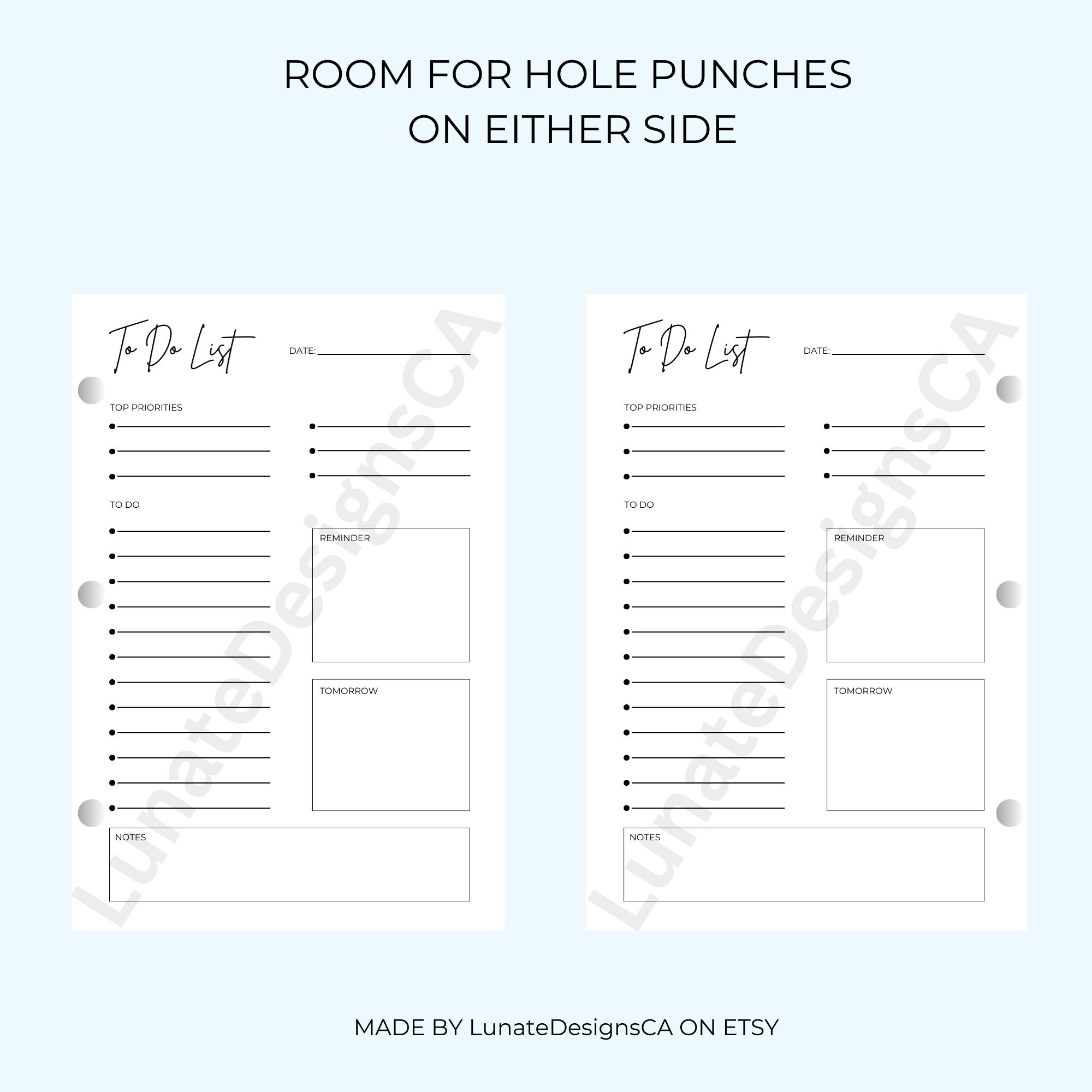 Personal Daily to Do List, Student Daily to Do List, Work From Home ...