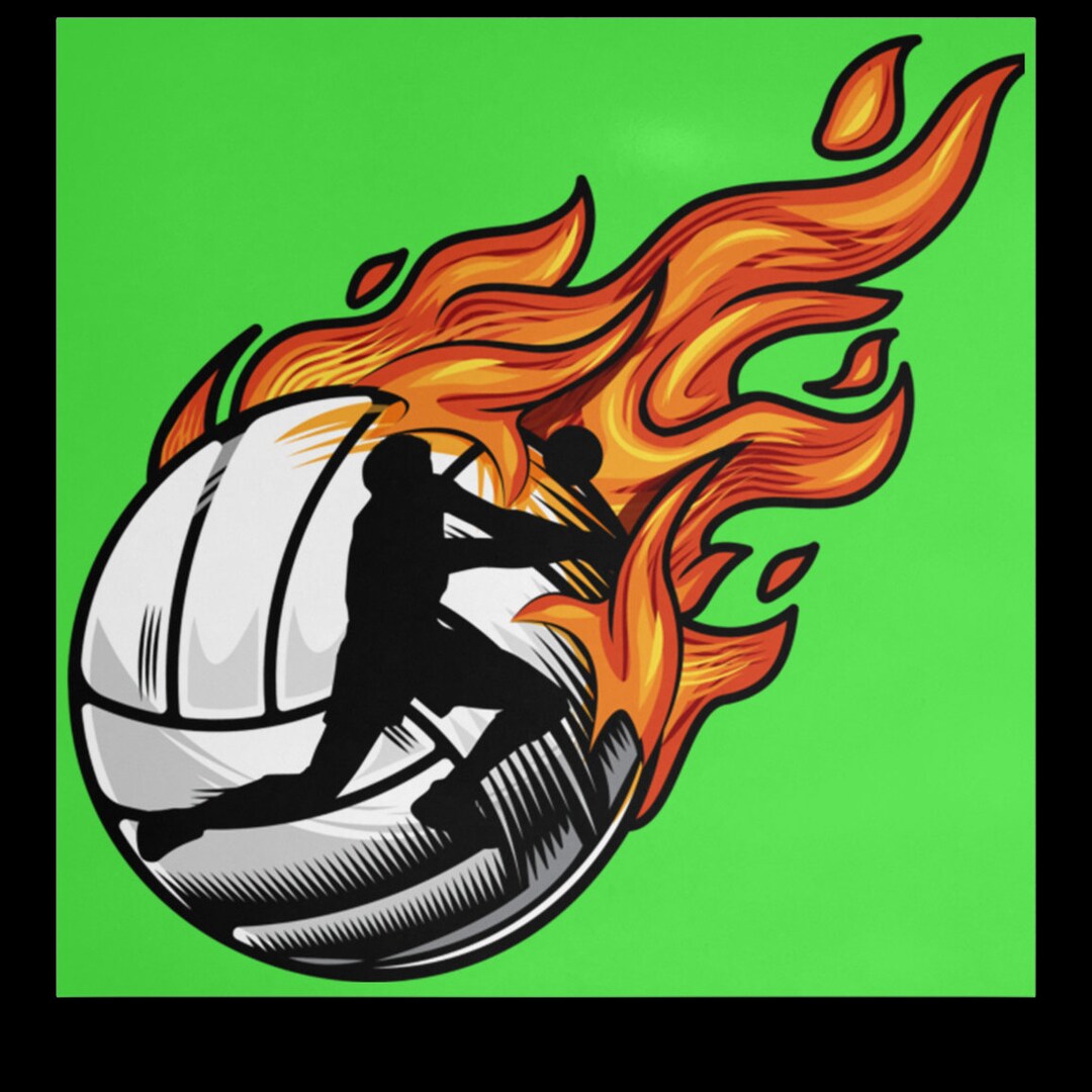 His Volleyball on Fire POSSQE Satin Square Poster - Etsy