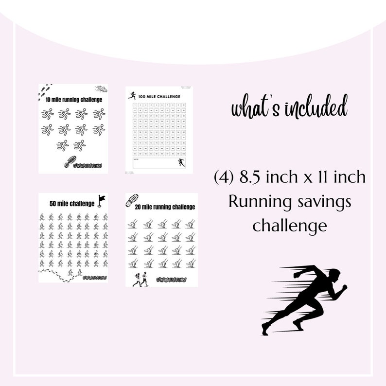 Printable Running Challenge | 100 Mile Tracker |mileage Log Sheet ...