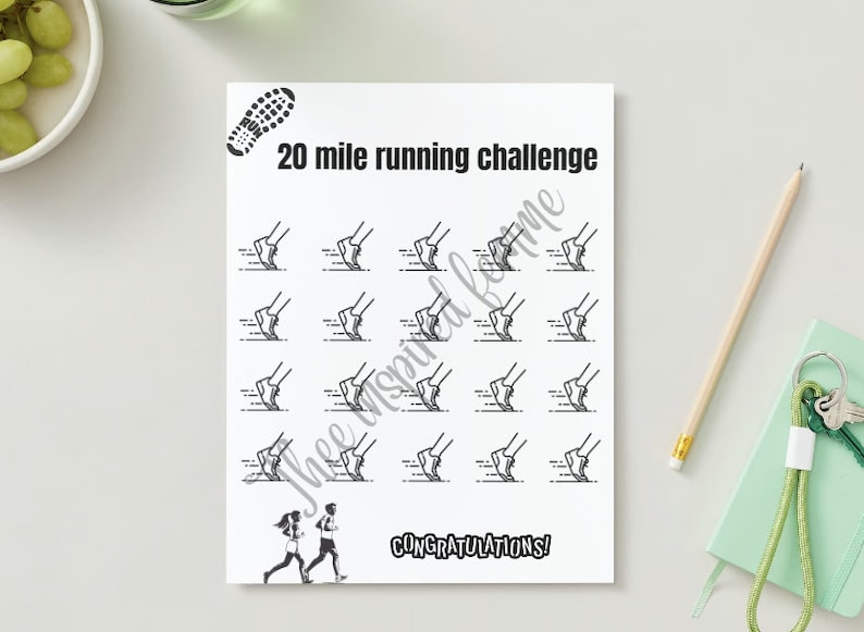 Printable Running Challenge | 100 Mile Tracker |mileage Log Sheet ...