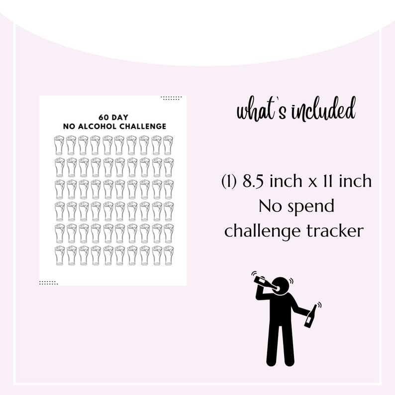 60 Day No Alcohol Challenge Printable | Alcohol Quitting Planner ...