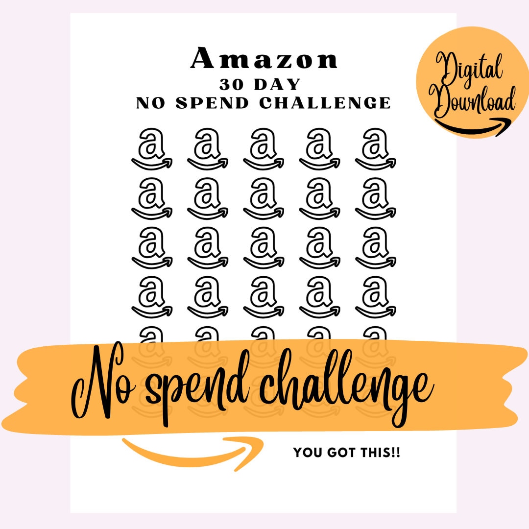 Printable Amazon No Spend Challenge Savings Tracker / Amazon Savings ...