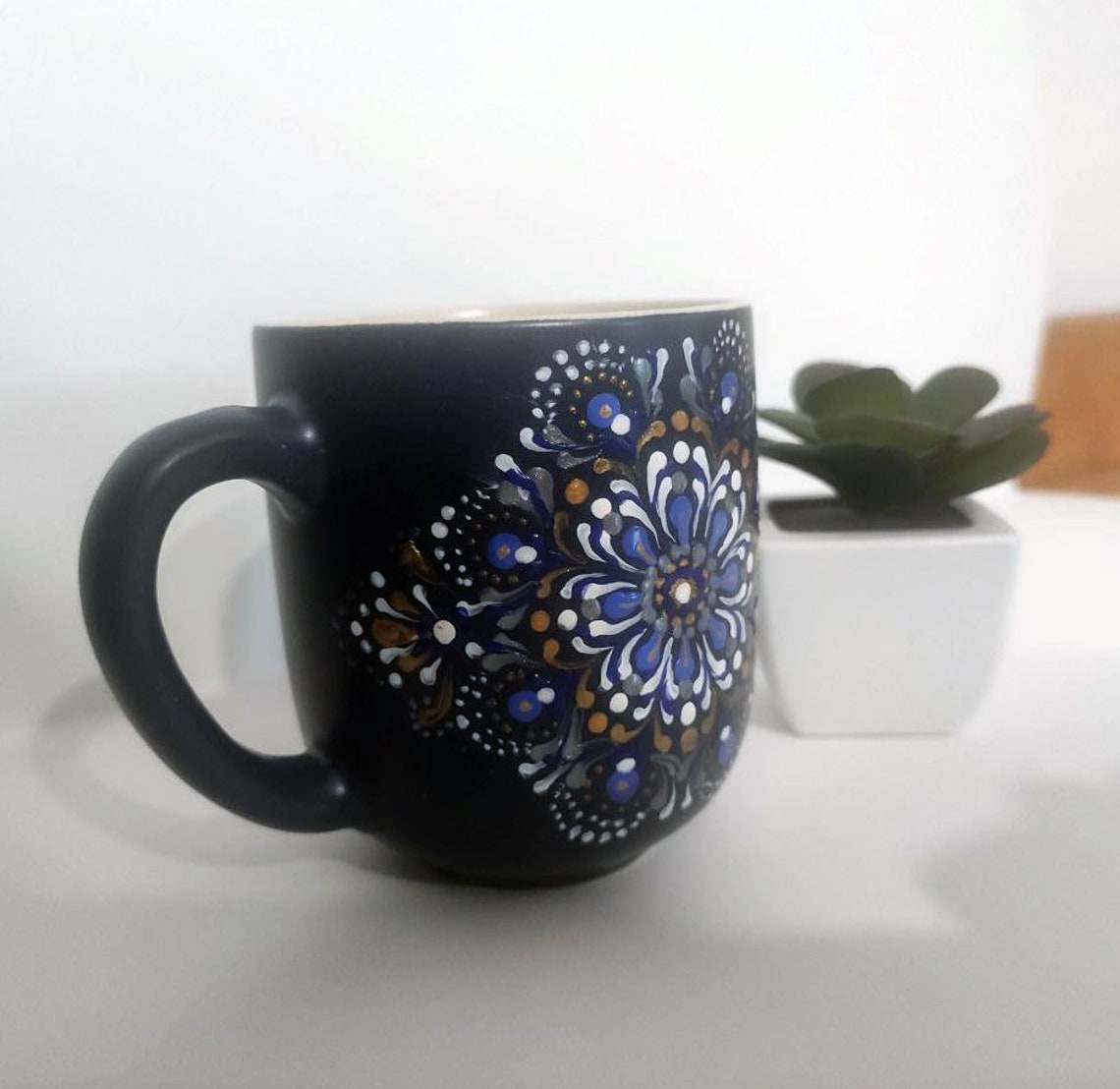Hand-painted Ceramic Mug With Acrylic Colors - Etsy