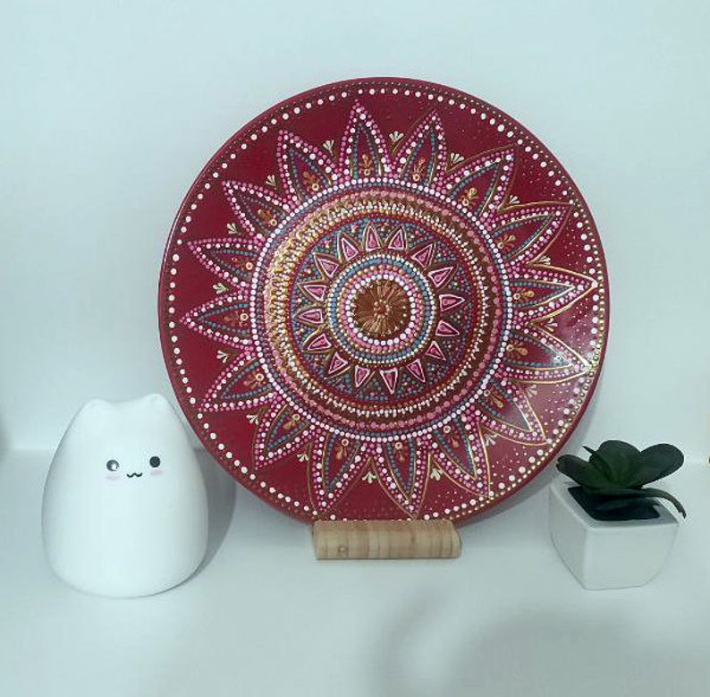 Hand-painted Geometric Ceramic Wall Plate - Etsy