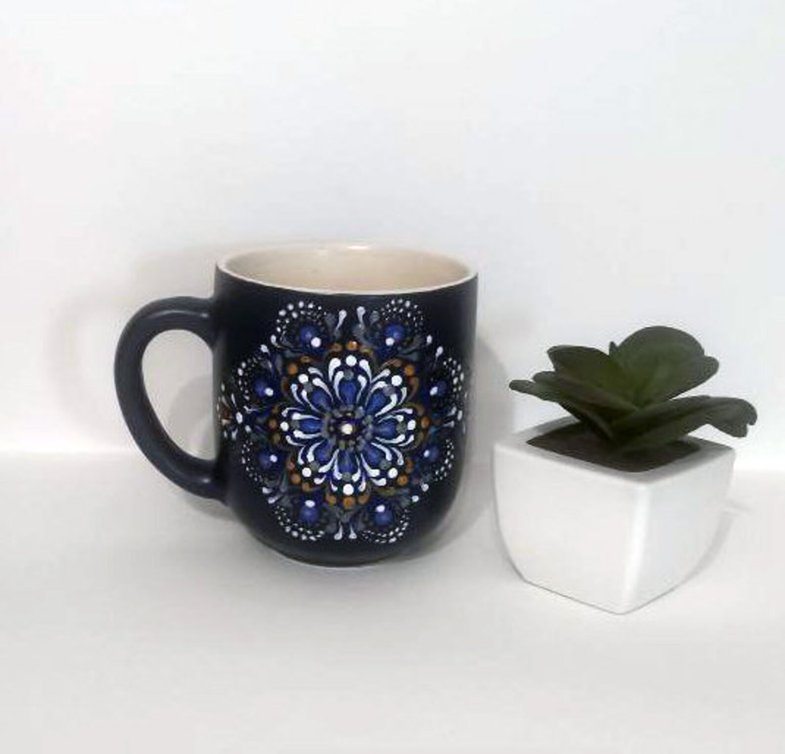 Hand-painted Ceramic Mug With Acrylic Colors - Etsy