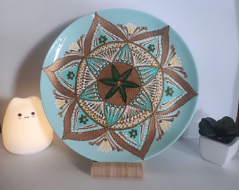 Hand-painted Geometric Ceramic Wall Plate - Etsy