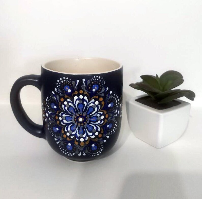 Hand-painted Ceramic Mug With Acrylic Colors - Etsy