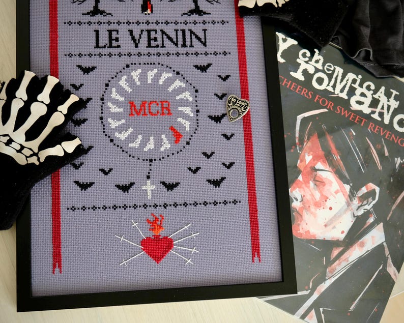 My Chemical Romance Cross Stitch Pattern – Three Cheers Sampler, Emo ...