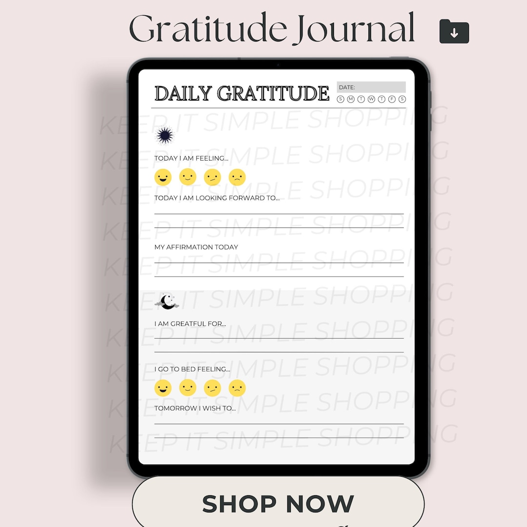 Daily Bliss: A One-page Gratitude Journal for Thankful Reflections - Etsy