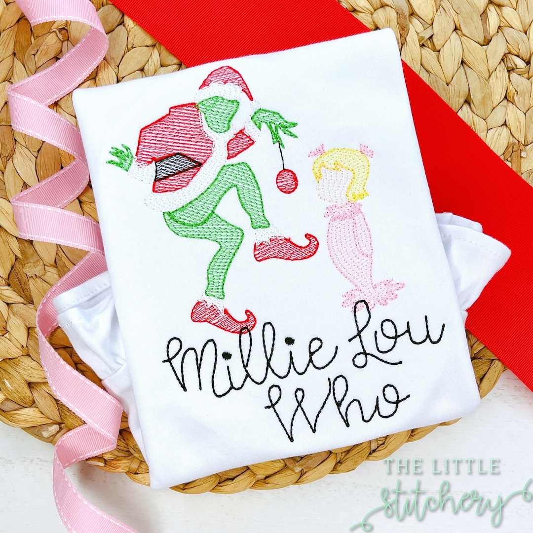 Grumpy Green Man Embroidered Shirt Custom Girl Holiday Outfit ...