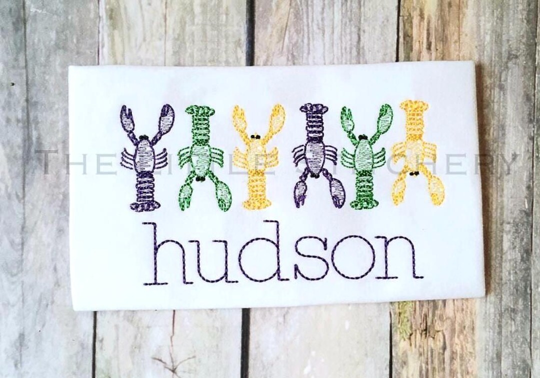 Mardi Gras Crawfish Embroidered Shirt Crawfish Row Mardi Gras Tshirt ...