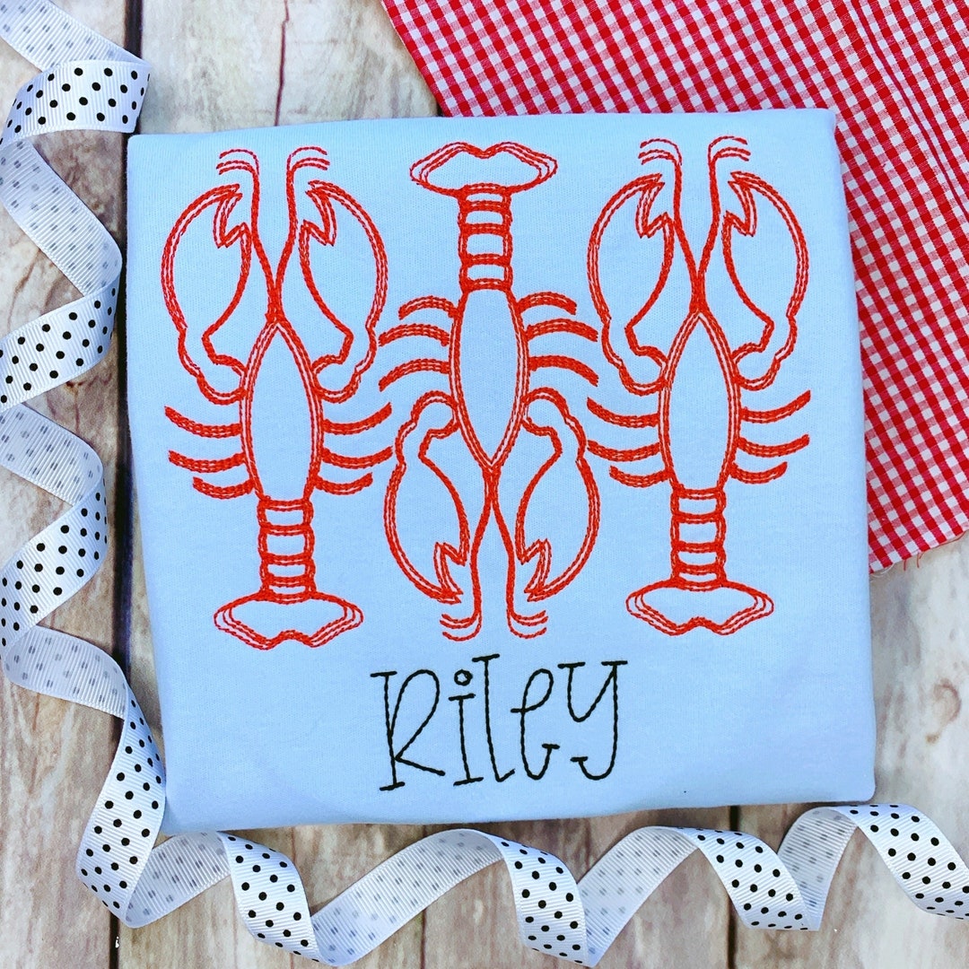 Crawfish Trio Embroidered Shirt | Kids Monogrammed Crawfish Tshirt ...