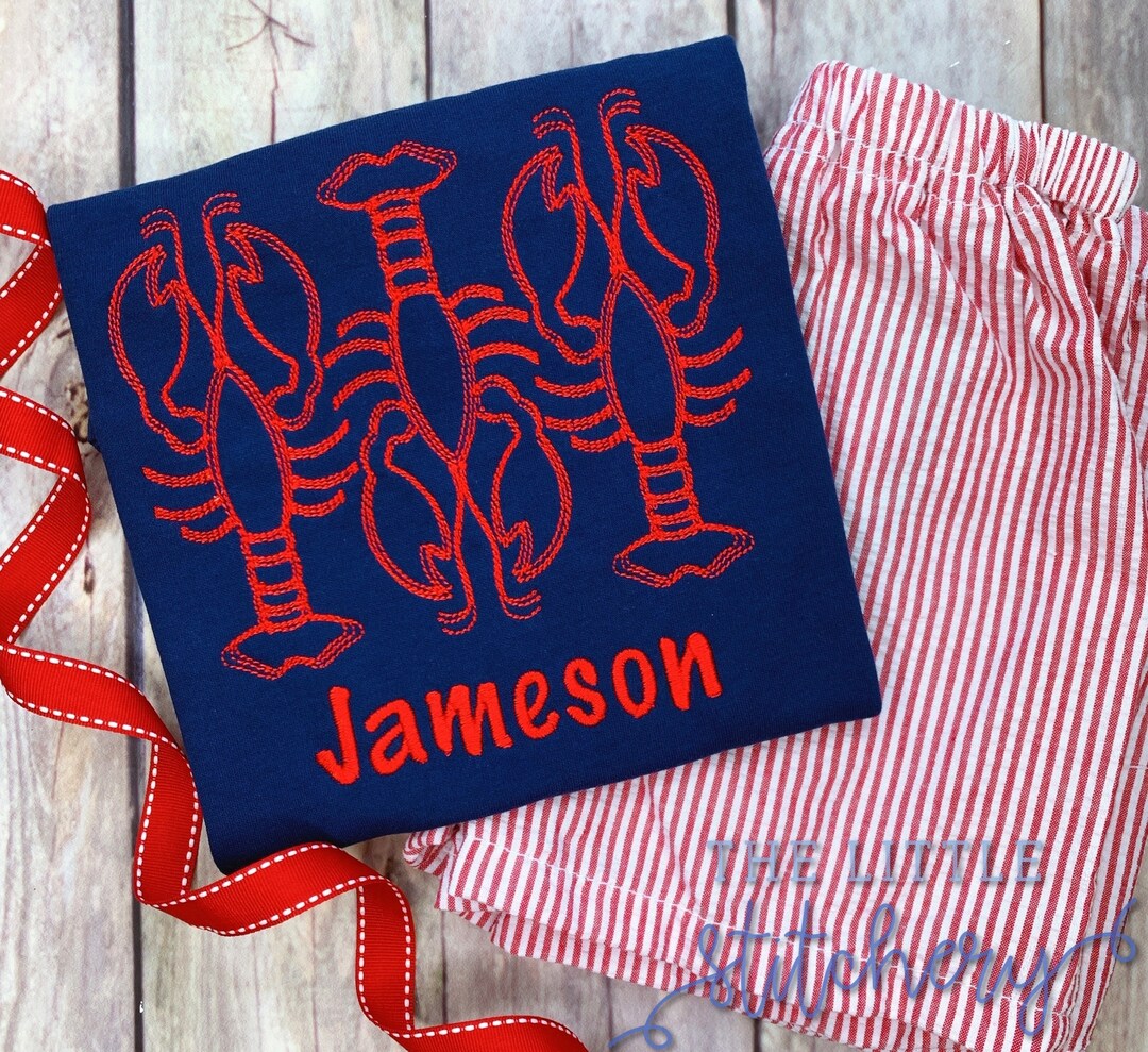 Crawfish Trio Embroidered Shirt | Boys Monogram Crawfish Tshirt | Cajun ...