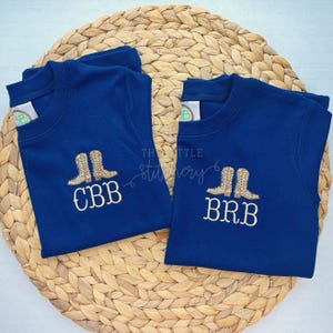 Cowboy Boot Monogram Embroidered Shirt: Personalized Farm Outfit - Etsy