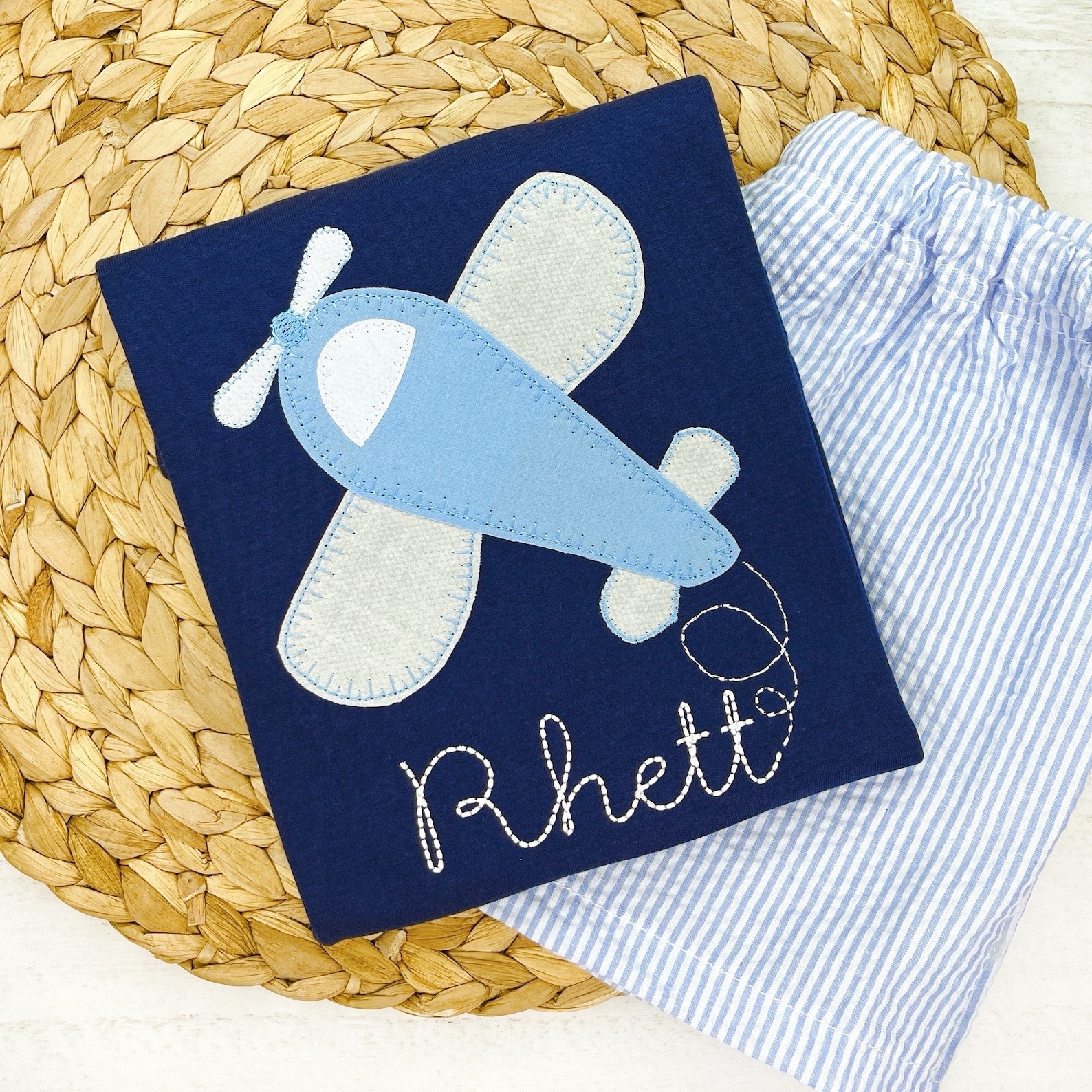 Airplane Applique Shirt: Boys Transportation Outfit - Etsy