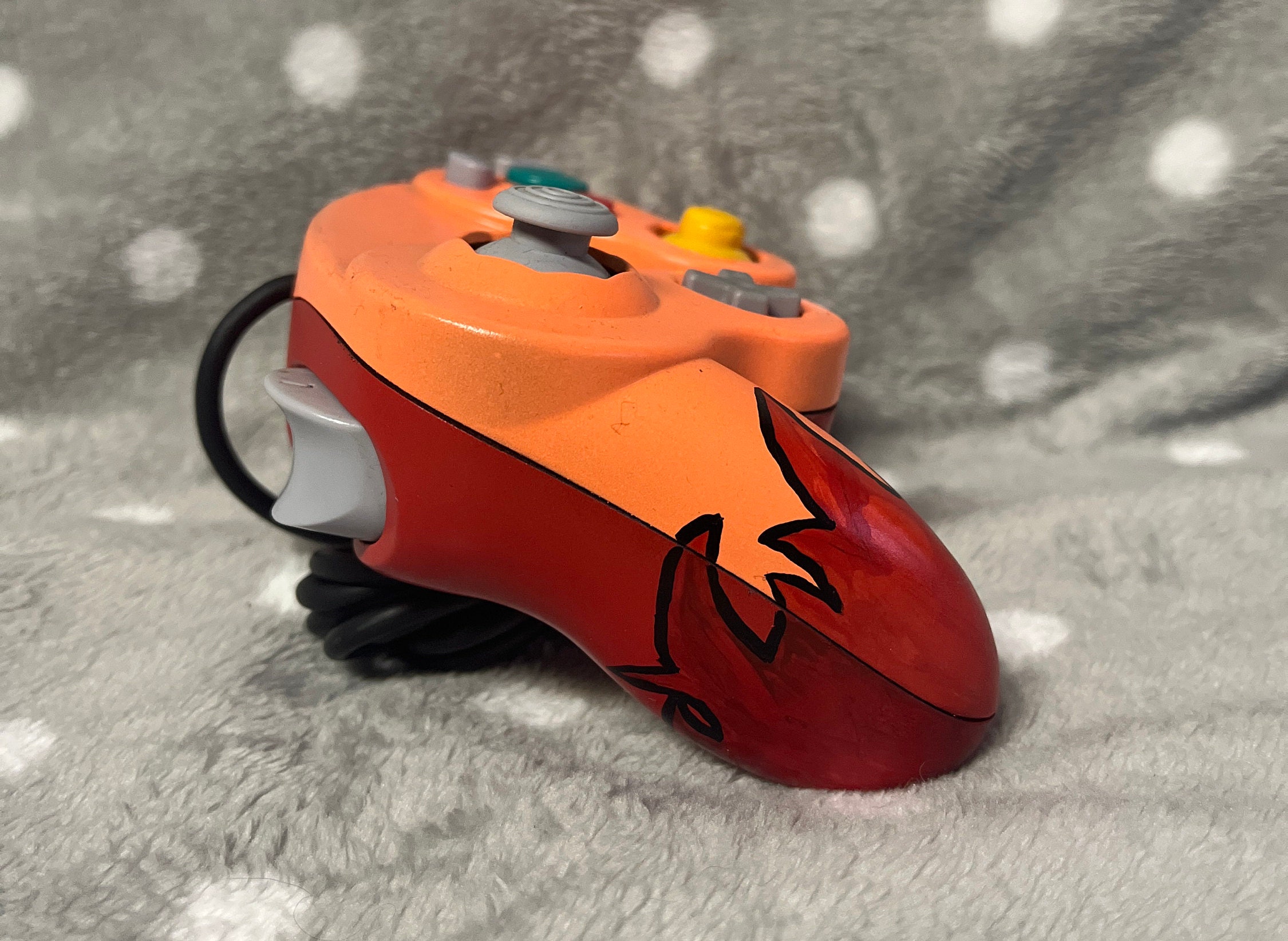 Custom Painted Orange and Red OEM Gamecube Controller - Etsy
