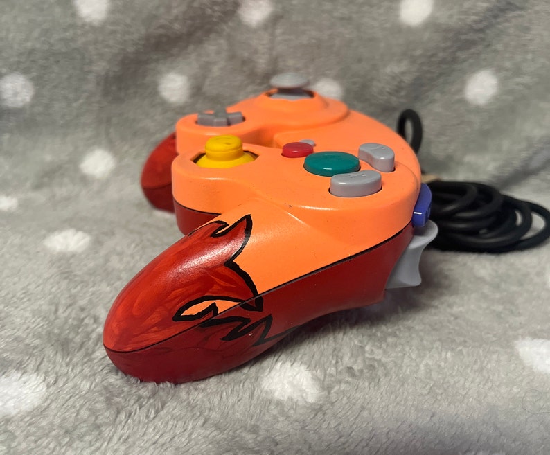 Custom Painted Orange and Red OEM Gamecube Controller - Etsy