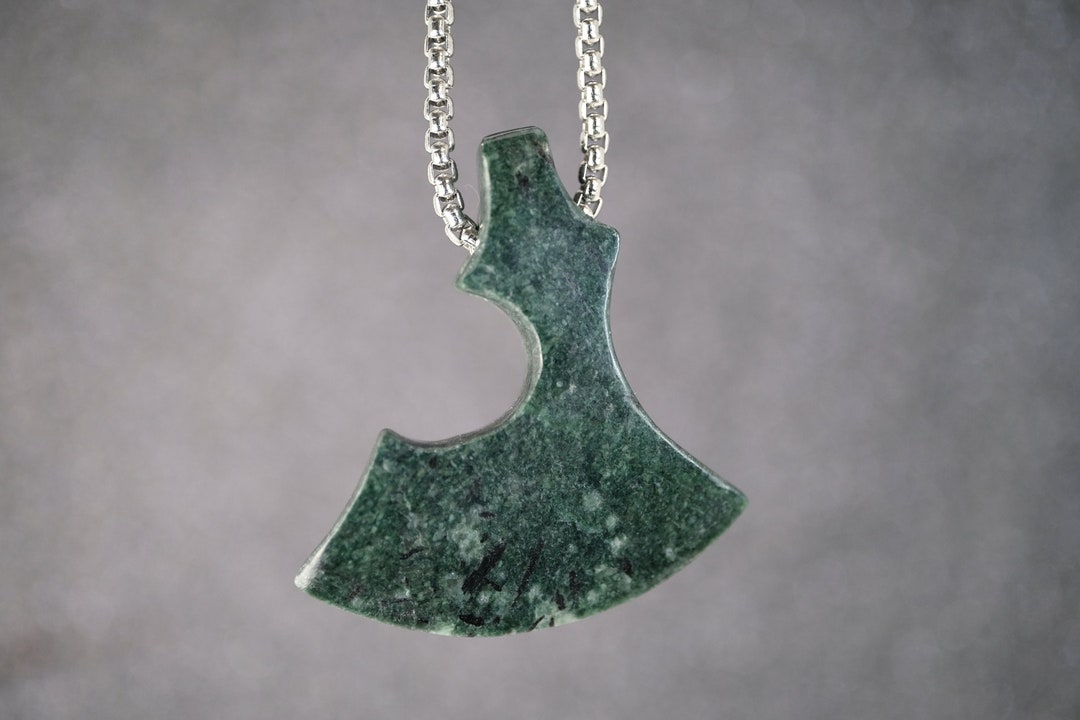 Bluegreen Guatemalan Jadeite Jade battle Axe Head Pendant Necklace - Etsy