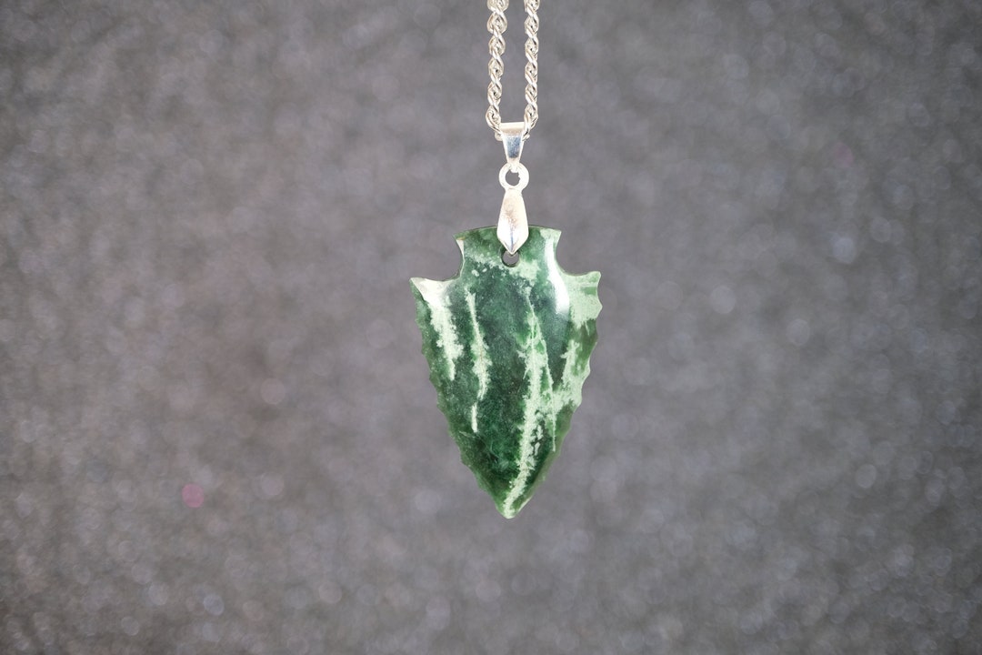 Guatemalan Jadeite Jade Arrowhead Pendant Necklace - Etsy
